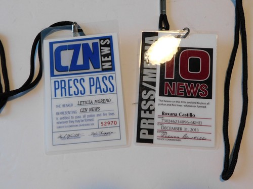 TWO (2) PROP PRESS PASS BADGES WORN ON SCREEN IN THE HIT TV SERIES "24 ...
