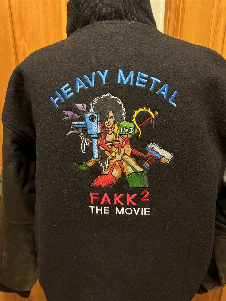 Heavy Metal FAKK2 The Movie Mens XL Jacket VTG Black Leather Sleeve ...