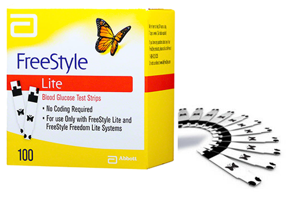 Abbott FreeStyle Lite Glucose Strip Self Testing Freedom InsuLinx 100 ...
