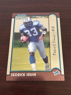 1999 Bowman Chrome - Sedrick Irvin #159 RC Rookie Detroit Lions ...