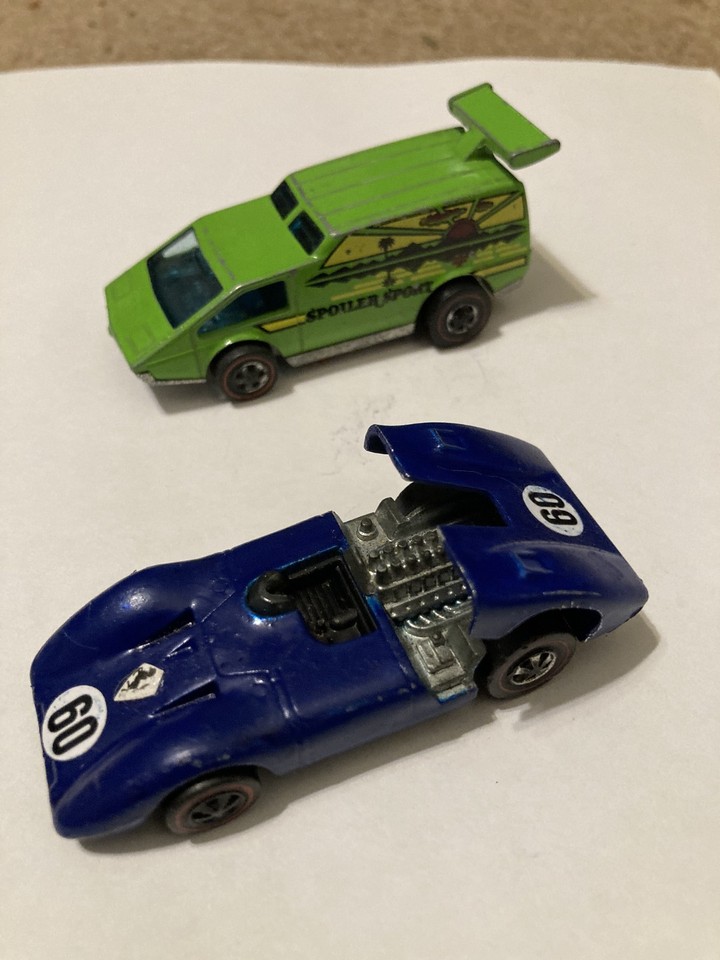 1969 Ferrari 312p 1976 Spoiler Sport Van Hotwheels Redlines Diecast Toy ...