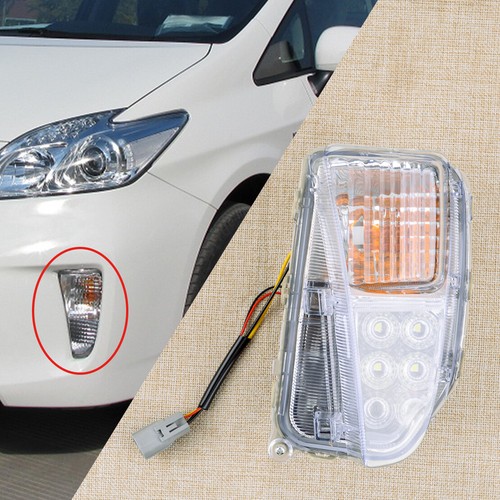 Left LED Front Bumper Fog Light DRL Clear Lnes Fit For Toyota Prius ...