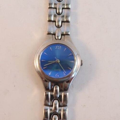 Silver Band Blue Face Quartz Japan Movement Women's Watch 57561 C12-03 ...
