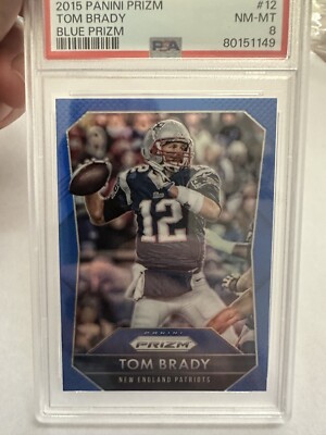 2015 Prizm Tom Brady #12 Blue Prizm PSA 8 Color Match | eBay
