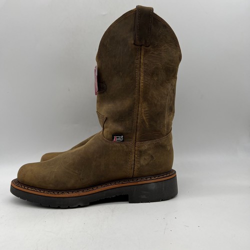 Justin Blueprint 4440 Mens Brown Pull On Mid Calf Work Boots Size 8.5 D ...