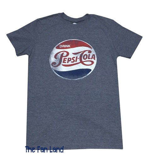 New Pepsi Cola Logo Soda Heather Blue Retro Mens Vintage T-Shirt | eBay