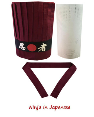 Custom HIbachi Chef Tall Hat Set Chef Tall Hat Headband Necktie Hat Set ...