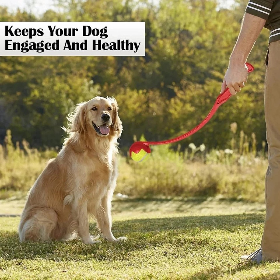 Dog Ball Thrower Launcher Pet Fetch Toy Training Tennis Ball Chucker ...