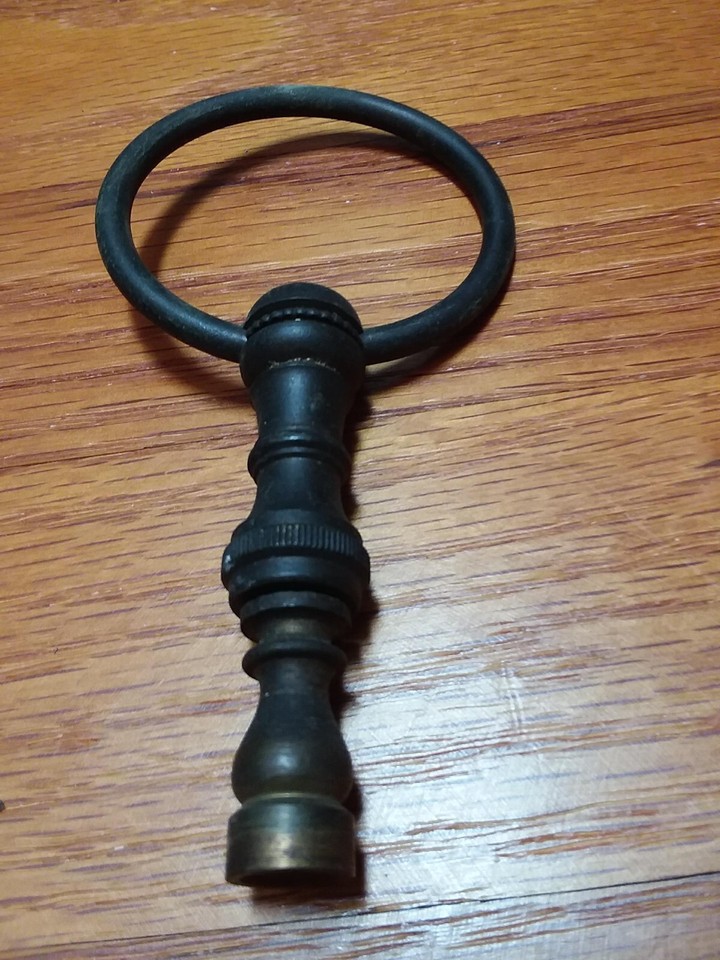 Vintage Open Ring Ball Lamp Finial Black Wrought Iron Brass Part | eBay