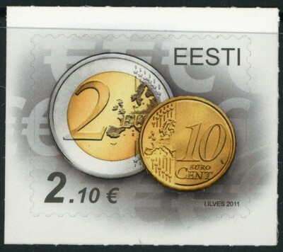 Estonia #687 Euro Coins 2€ Postage Stamp 2011 Europe Eesti MNH | eBay