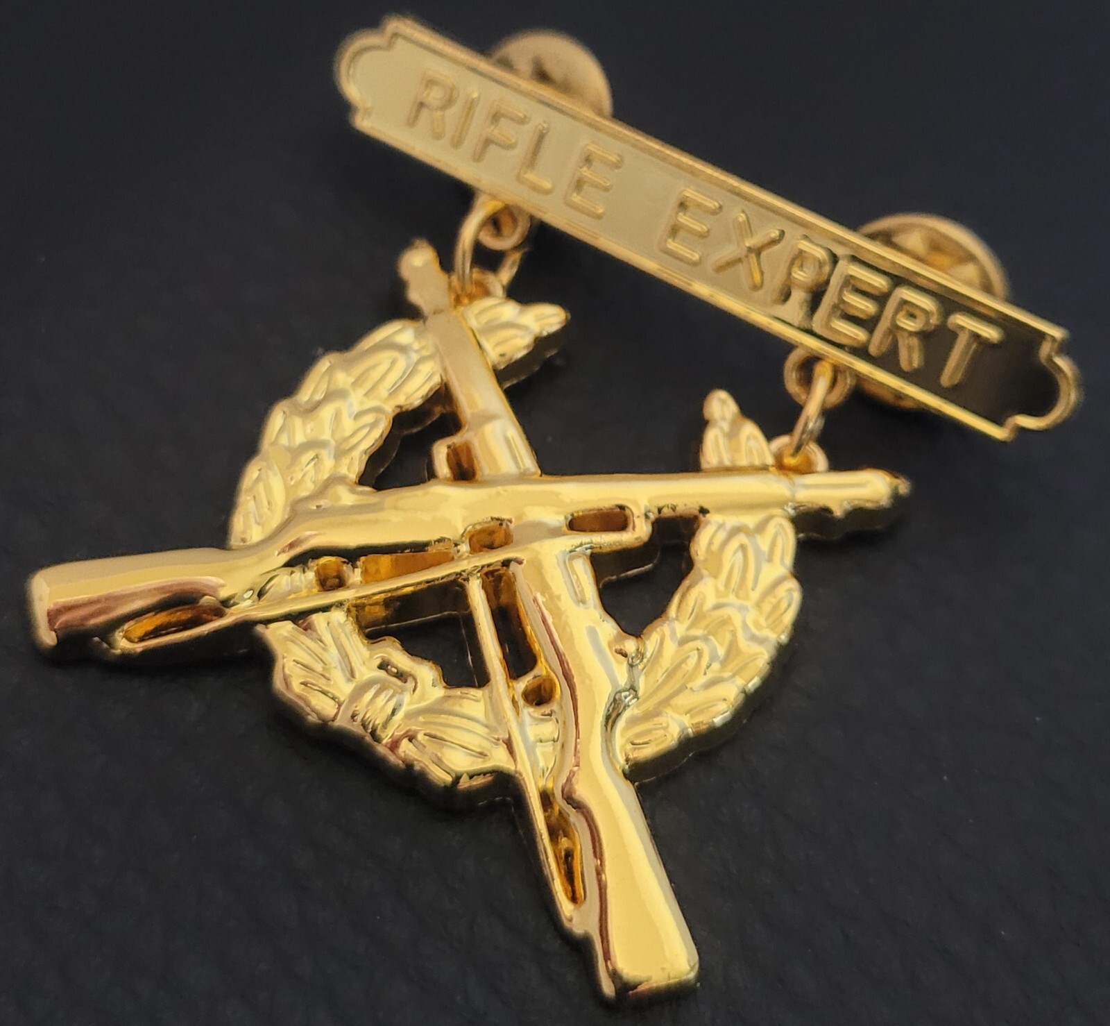 Rifle Expert Marine Corps Weapons Qualification GOLD PLATED Badge USMC ...