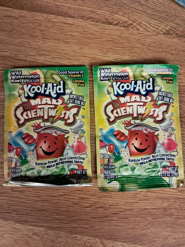 2 Vintage KOOL-AID Packets Unopened WILD WATERMELON KIWI MAD ...