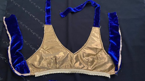 Handmade Belly Dance 2 Bras Lot Gold Silver Exotic Costume tribal ...