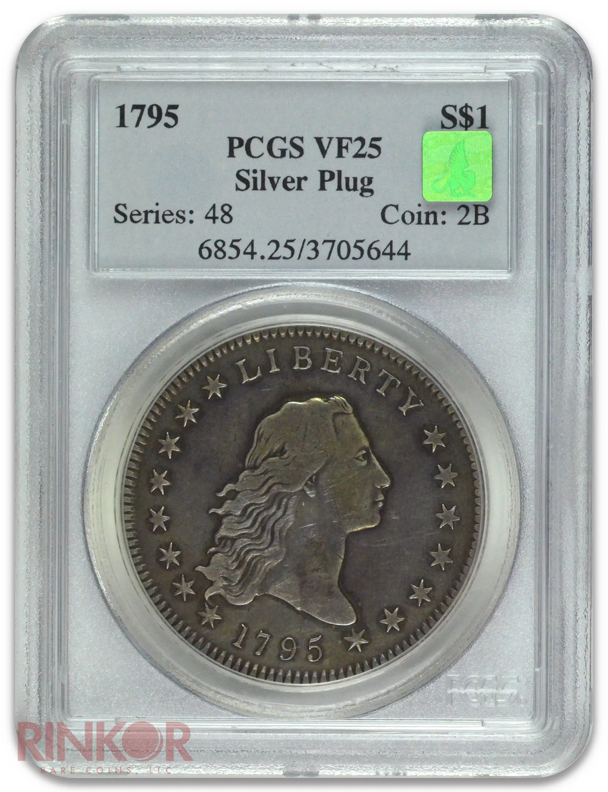 1795 $1 Silver Plug Flowing Hair Dollar PCGS VF-25 | eBay