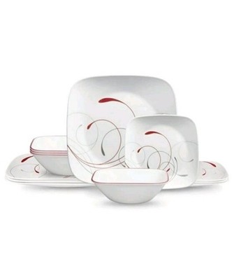 Corelle Splendor, Square, 12 Piece, Dinnerware Set | eBay