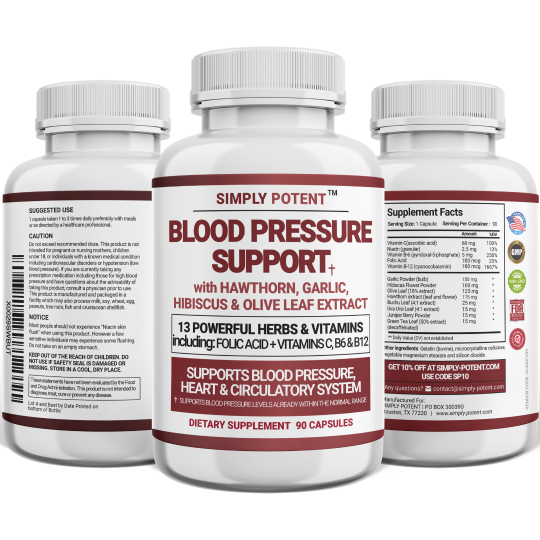 Simply Potent Blood Pressure Support Vitamins - 90 Capsules for sale ...