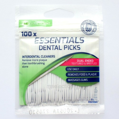 Dental Picks x100 DenTek Flexible Textured Bristled ToothPicks ...