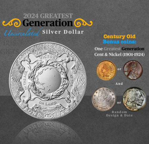 2024-P Greatest Generation Silver Dollar / Uncirculated Finish / BONUS ...