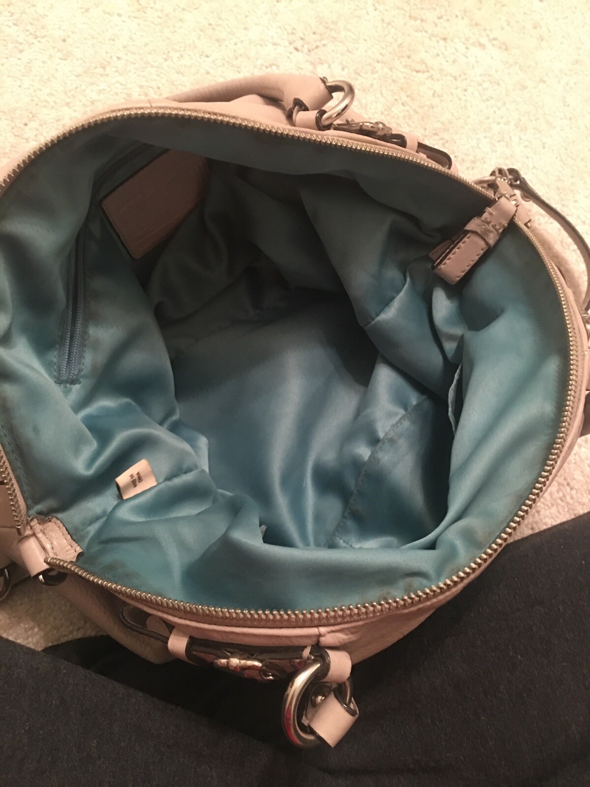 Coach Madison Leather Lindsey Grey Satchel Bag Purse Handbag 18641 | eBay