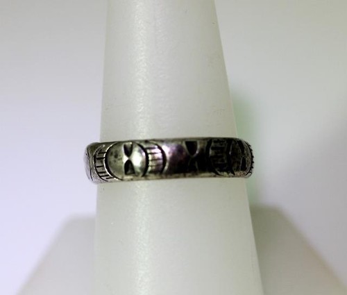 Vintage Hand Tooled 825 Silver Band Ring Size 8.25 – 9961 | eBay