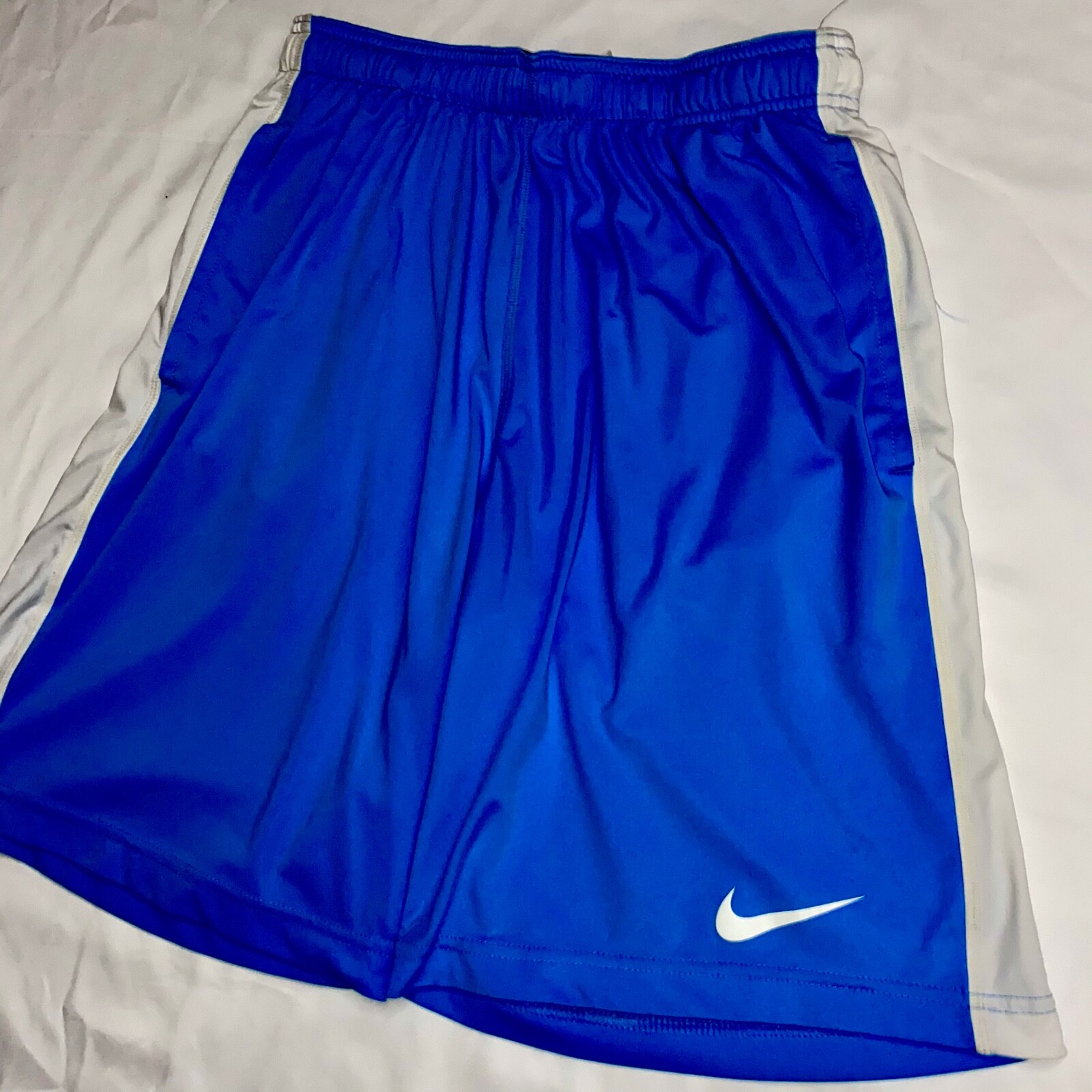 Nike Basketball Shorts Blue Gray Silky Soft Medium - Gem