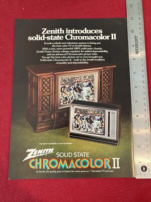 Zenith Solid State Chromacolor II Television 1972 Print Ad | eBay