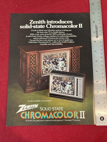 Zenith Solid State Chromacolor II Television 1972 Print Ad | eBay