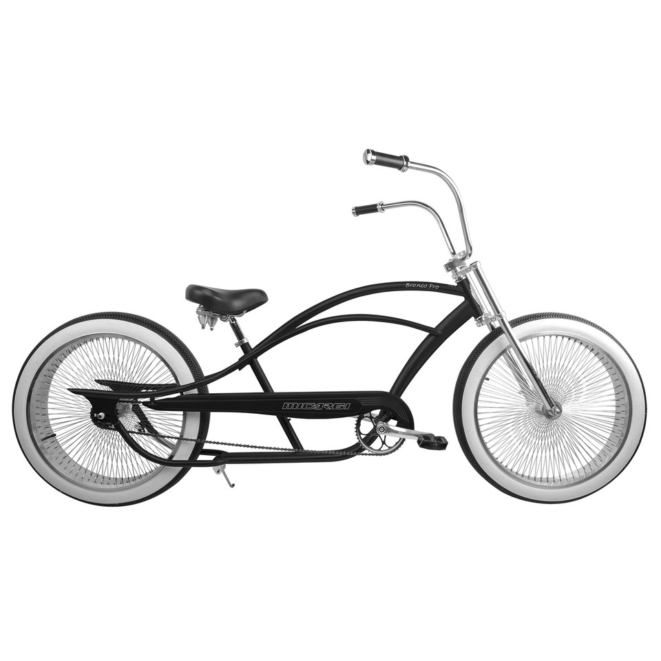 26" Fat Tires 140 Spokes Stretch Beach Cruiser Bike High Rise ...