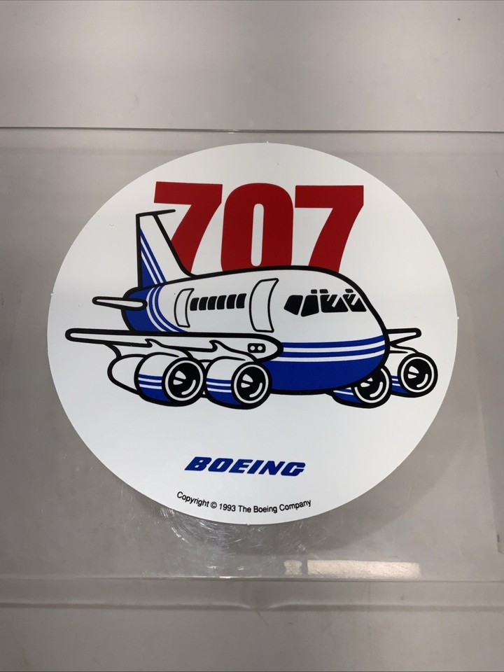 BOEING 707 - 4" round vinyl sticker NOS Airlines Aviation Jets USA | eBay