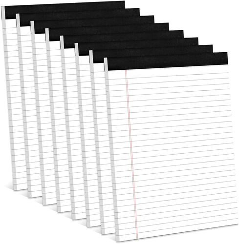 8 Pack White Legal Pads 8.5 X 11 Wide Ruled Note Pads 8.5 X 11" Legal ...