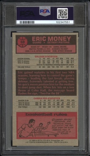 1976 TOPPS #58 ERIC MONEY PSA 8 | eBay