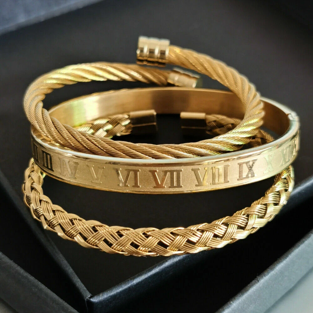 Mens Stainless Steel And Gold Bracelets Online