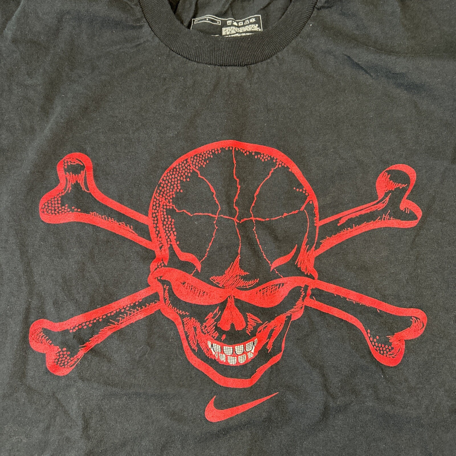 Nike Skull And Crossbones Center Swoosh T Shirt Black… - Gem