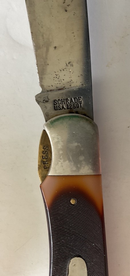 Shrade Made In USA Old Timer Lockback Knife In Leather Sheath 1250 T | eBay