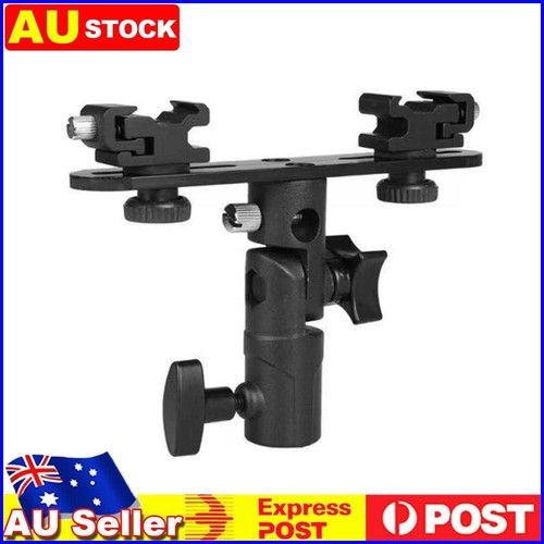 Dual Flash Bracket Hot Shoe Speedlight Stand for Canon Nikon DSLR ...