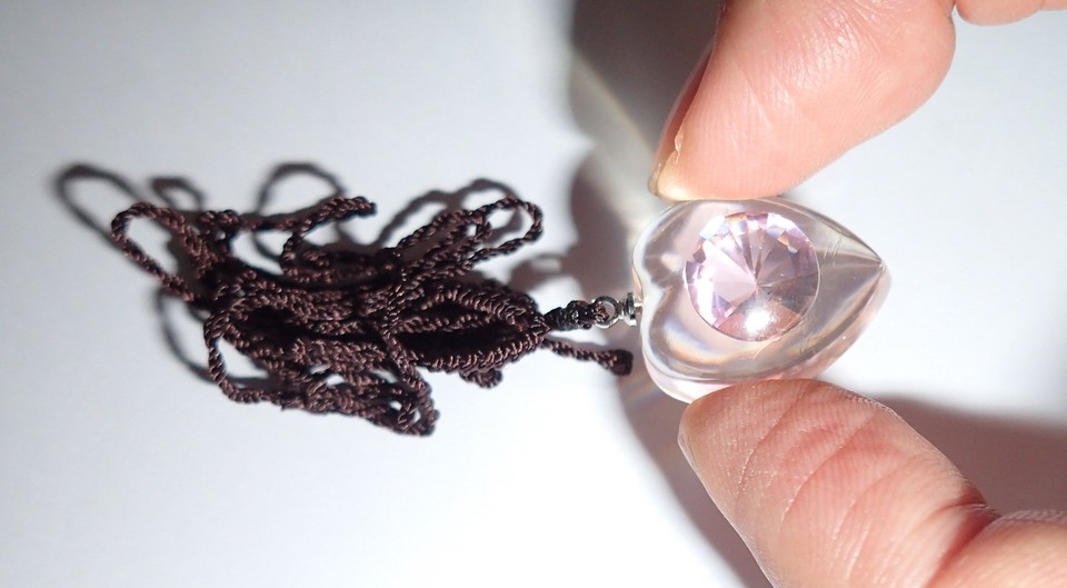 Pink Color Cubic Zirconia Cabochon set in Heart shape Necklace SD53 ...