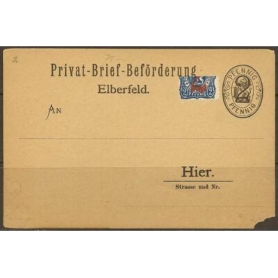 German 19th Century 2 Pf. upgraded private post card ELBERFELD mint | eBay