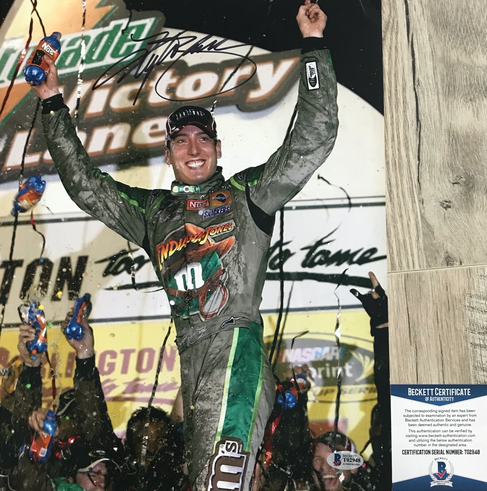 NASCAR GREAT KYLE BUSCH SIGNED M&M 11X14 PHOTO #3 BECKETT BAS INDIANA ...