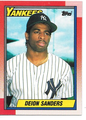 1990 Topps Deion Sanders #61 Rookie Baseball Card RC New York Yankees ...
