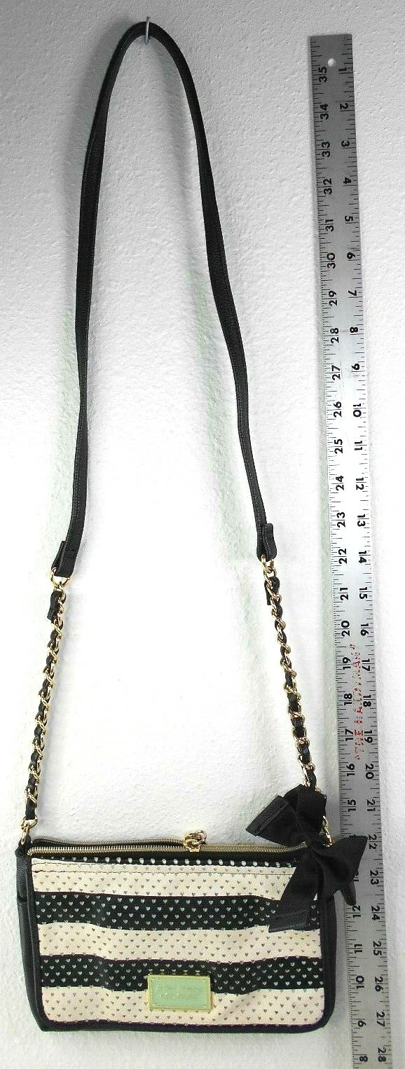 Betsy Johnson Crossbody Purse XOX Bag Mini Hearts w/ Rope Chain Strap ...
