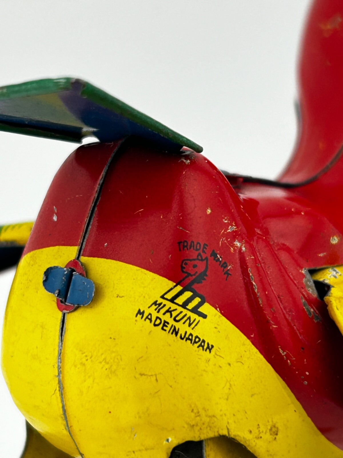 1960's MIKUNI Japanese Antique Wind Up HOPPING BIRD LITHO TOY Red ...