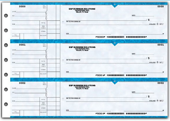 Manual Business Checks with Side Stub Logo Included 13 Styles/Colors ...