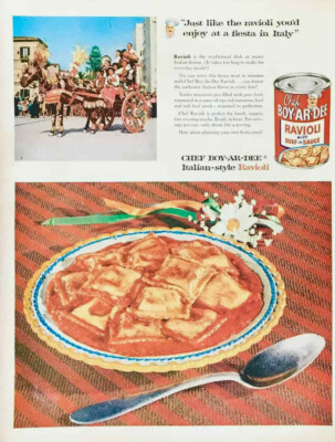 1955 Chef Boy-Ar-Dee Ravioli w Beef in Sauce PRINT AD Like You'd Enjoy ...