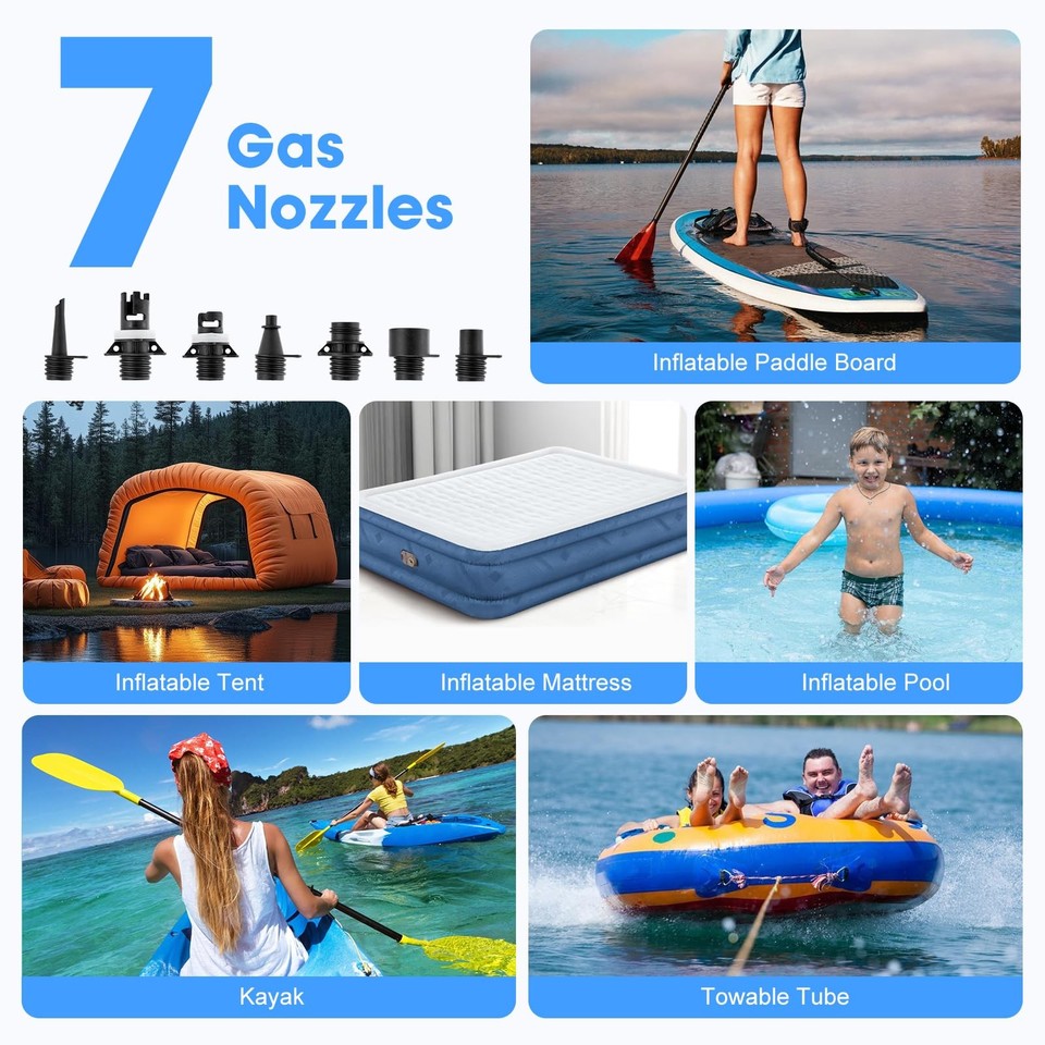 Paddle Board Pump,Rechargeable SUP Pump Electric,20PSI Portable ...