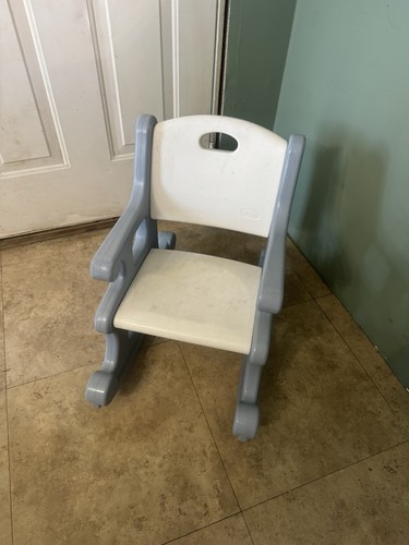 Vintage Little Tikes Blue & White Kids Children's Plastic Rocking Chair ...