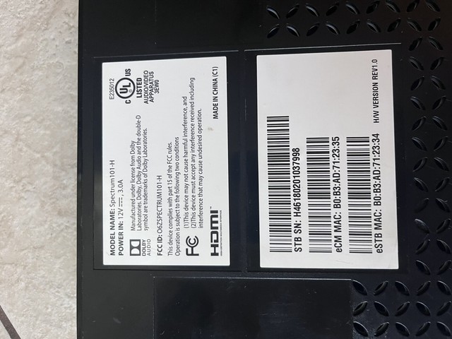 Charter Spectrum 101-h HD Cable Digital Video Receiver With Power ...