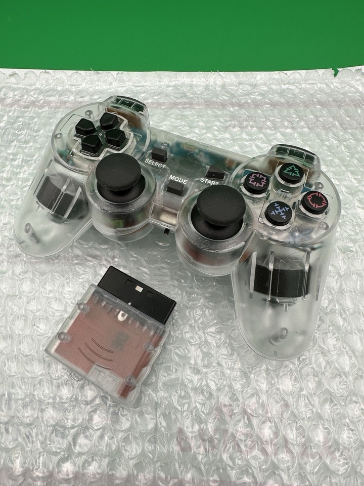 2X BUNDLE For PS2 PS1 Wireless control 2.4GHz Dual Vibration + Pick ...