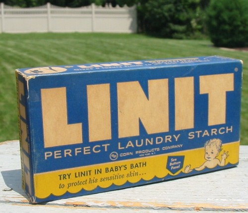 Vtg LINIT Perfect Laundry Starch Unopened Box Baby Bath Clothing Corn ...