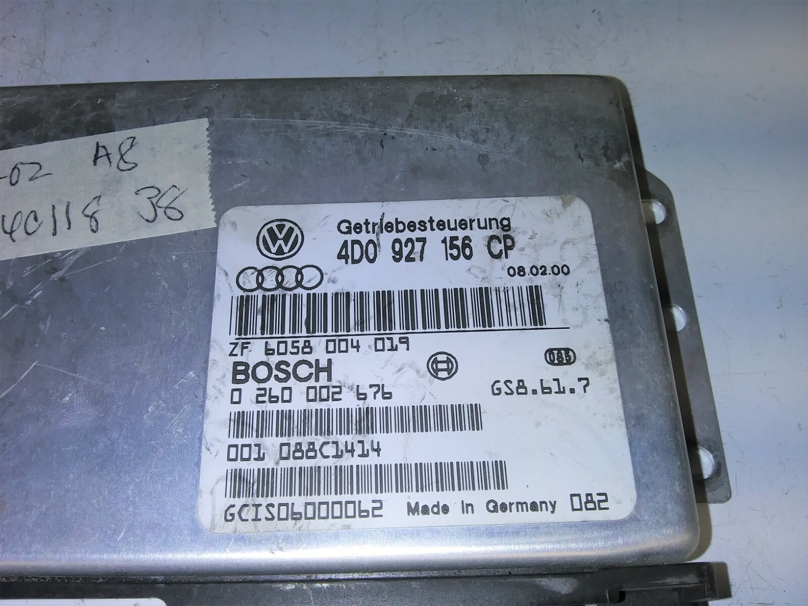 1999-2002 Audi A8 ecm ecu computer 4D0 927 156 CP | eBay