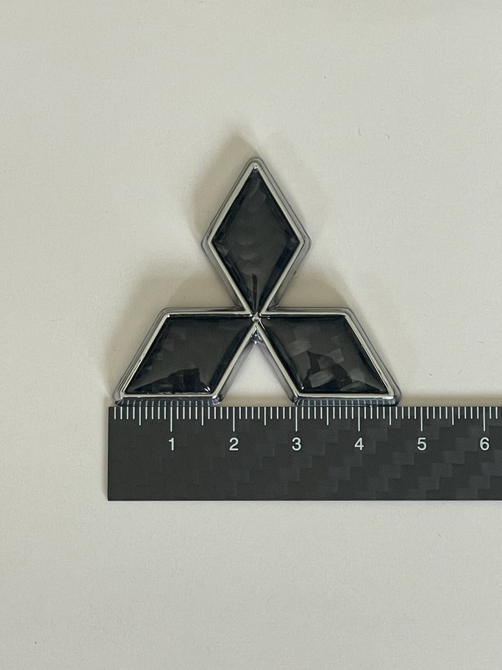 Carbon Mitsubishi Badge 4.7cm LANCER EVOLUTION COLT CZT ASX FTO GTO JDM ...